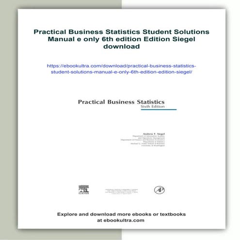 Practical Business Statistics Student Solutions Manual e only 6th ...