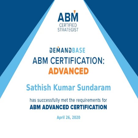 ABM advanced certificate | PPT