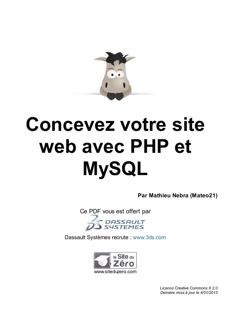 Développer une application avec PHP et MySQL - Ce site est