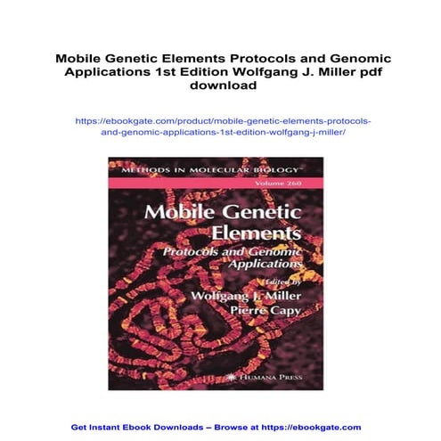 Mobile Genetic Elements Protocols and Genomic Applications 1st Edition ...