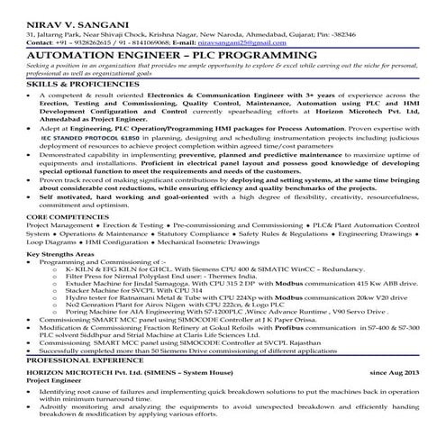 Nirav Sangani CV | DOC | Business Utilities | Business