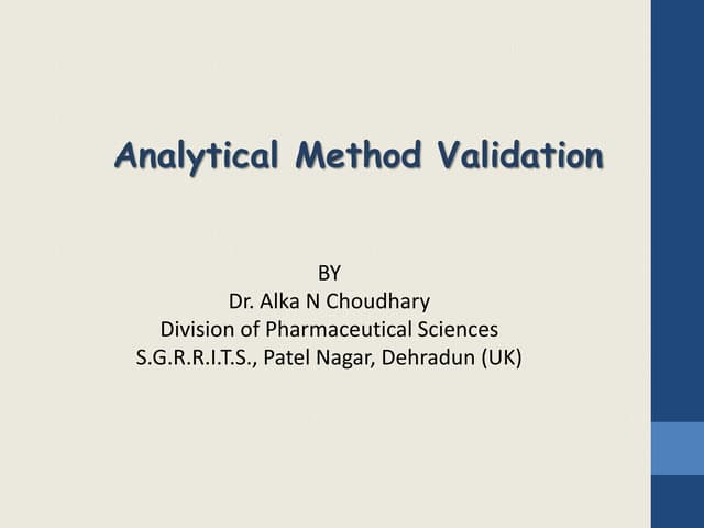 Method Validation - Limit of Detection, Quantitation limits and ...