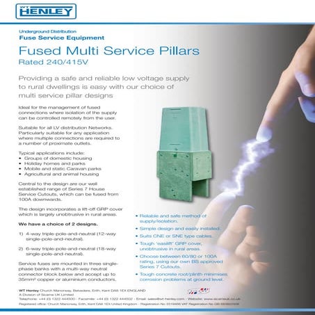 WT Henley Multi Service Fused Pillars 240/415V | PDF