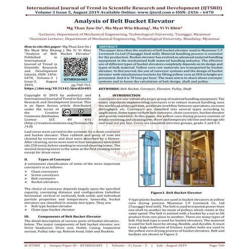 Analysis of Belt Bucket Elevator | PDF
