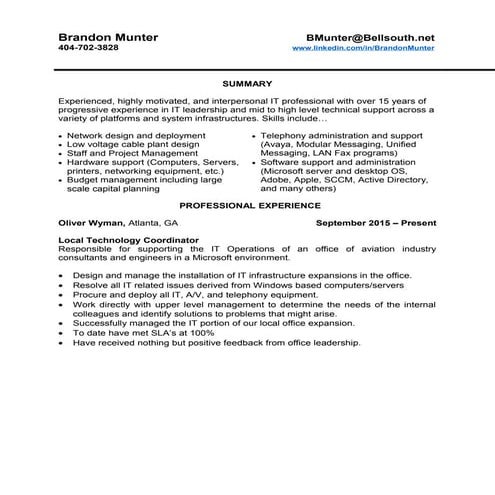 Brandon Munter Resume | PDF