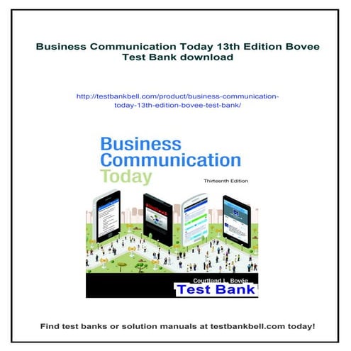 Business Communication Today 13th Edition Bovee Test Bank | PDF