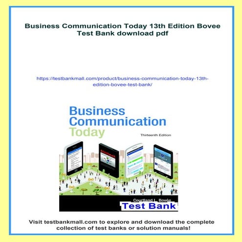 Business Communication Today 13th Edition Bovee Test Bank | PDF
