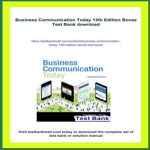 Business Communication Today 13th Edition Bovee Test Bank | PDF