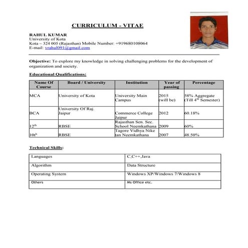 rahul resume | PDF