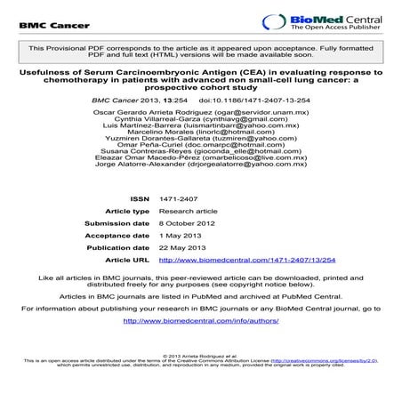Usefulness of Serum Carcinoembryonic Antigen (CEA) in evaluating ...