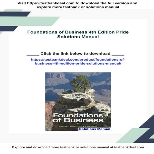 Foundations of Business 4th Edition Pride Solutions Manual | PDF