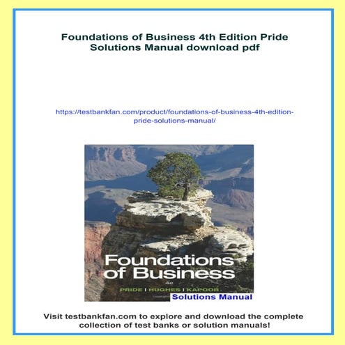 Foundations of Business 4th Edition Pride Solutions Manual | PDF