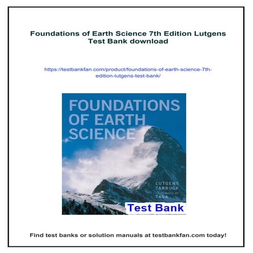 Foundations of Earth Science 7th Edition Lutgens Test Bank | PDF
