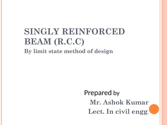Singly reinforced beam ast type problems | PPTX | Civil Engineering ...