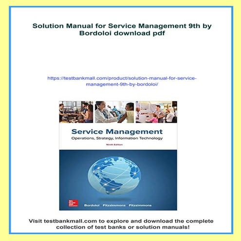Solution Manual for Service Management 9th by Bordoloi | PDF
