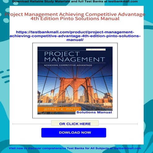 Project Management Achieving Competitive Advantage 4th Edition Pinto ...