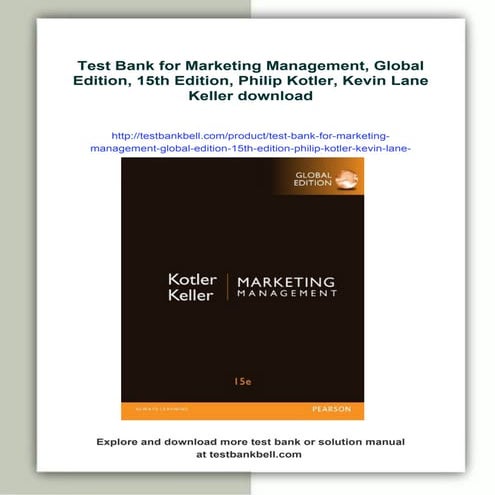 Test Bank for Marketing Management, Global Edition, 15th Edition ...