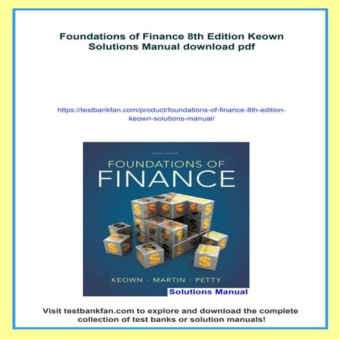 Foundations of Finance 8th Edition Keown Solutions Manual | PDF