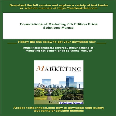 Foundations of Marketing 6th Edition Pride Solutions Manual | PDF