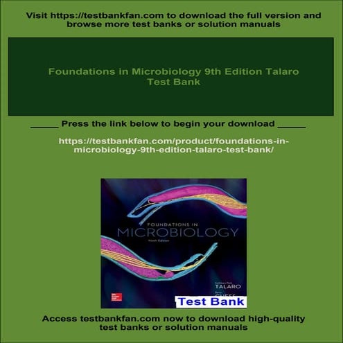 Foundations in Microbiology 9th Edition Talaro Test Bank | PDF