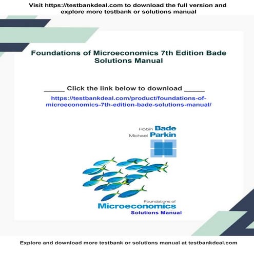Foundations of Microeconomics 7th Edition Bade Solutions Manual | PDF