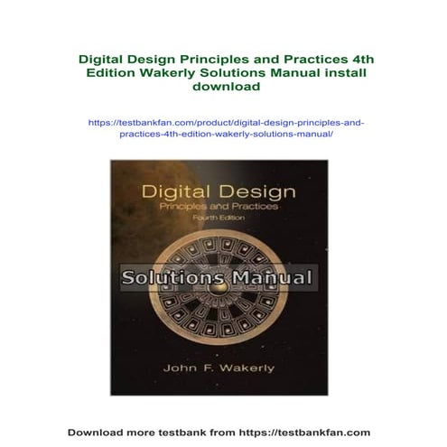 Digital Design Principles and Practices 4th Edition Wakerly Solutions Manual | PDF