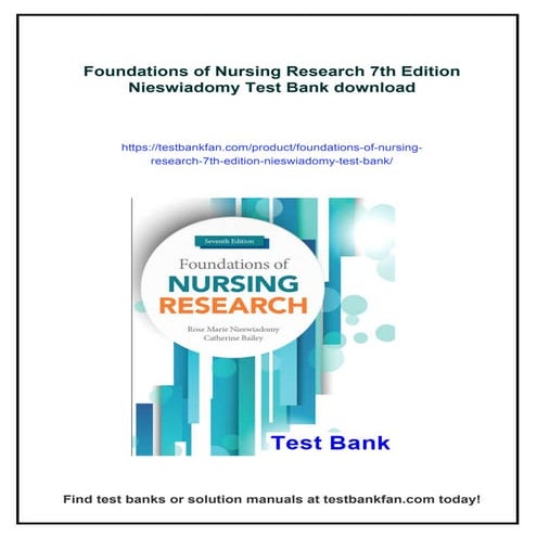 Foundations of Nursing Research 7th Edition Nieswiadomy Test Bank | PDF