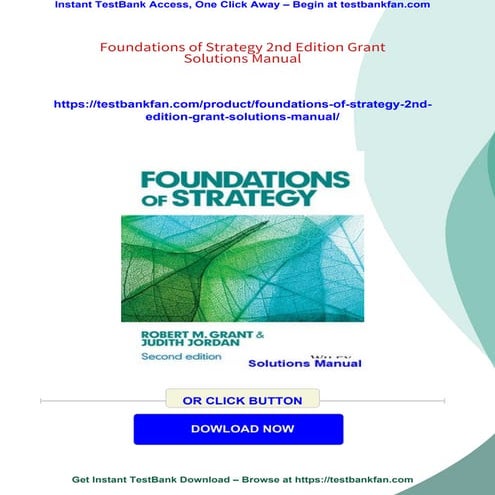 Foundations of Strategy 2nd Edition Grant Solutions Manual | PDF