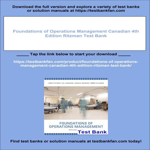 Foundations of Operations Management Canadian 4th Edition Ritzman Test ...