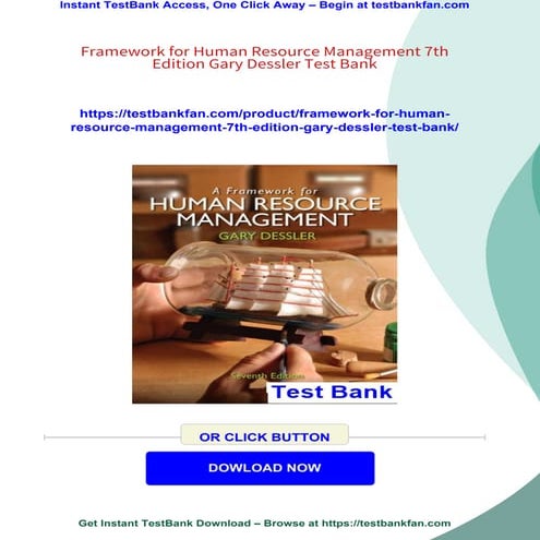 Framework for Human Resource Management 7th Edition Gary Dessler Test ...