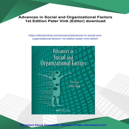 Advances in Social and Organizational Factors 1st Edition Peter Vink ...