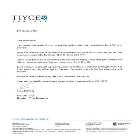 Reference _ Tiyce Lawyers | PDF