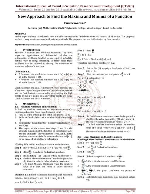 Engineering Mathematics | Maxima and Minima | PPTX