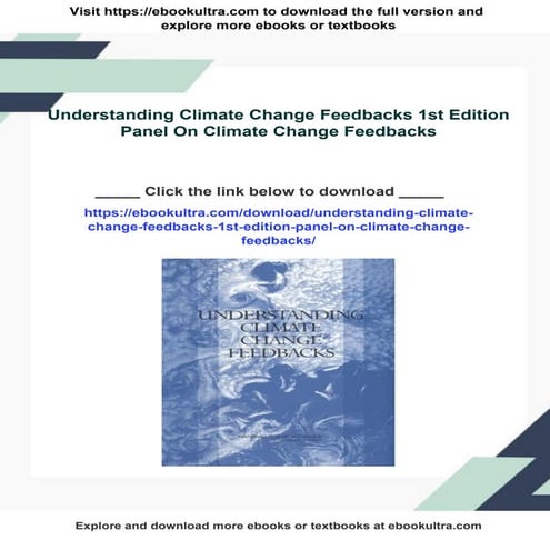 Understanding Climate Change Feedbacks 1st Edition Panel On Climate Change Feedbacks | PDF