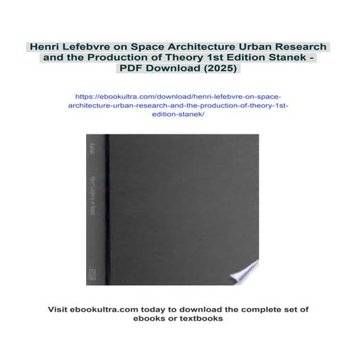 Henri Lefebvre on Space Architecture Urban Research and the Production ...