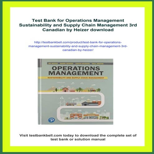 Test Bank for Operations Management Sustainability and Supply Chain ...