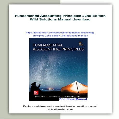 Fundamental Accounting Principles 22nd Edition Wild Solutions Manual | PDF