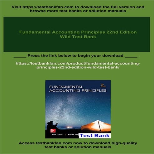Fundamental Accounting Principles 22nd Edition Wild Test Bank | PDF