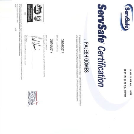 Servsafe Manager Certification | PDF