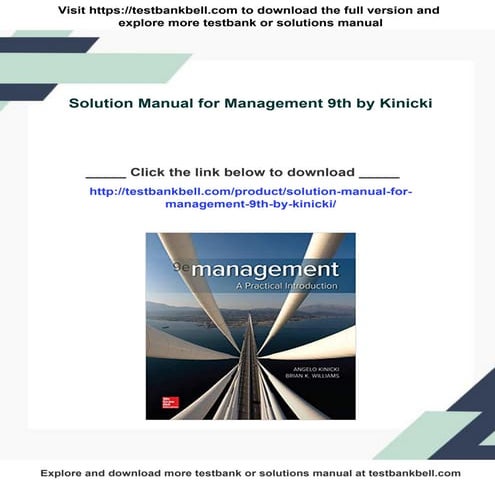 Solution Manual for Management 9th by Kinicki | PDF