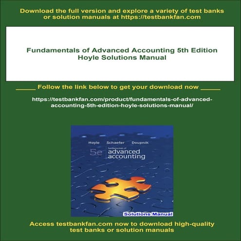 Fundamentals of Advanced Accounting 5th Edition Hoyle Solutions Manual | PDF