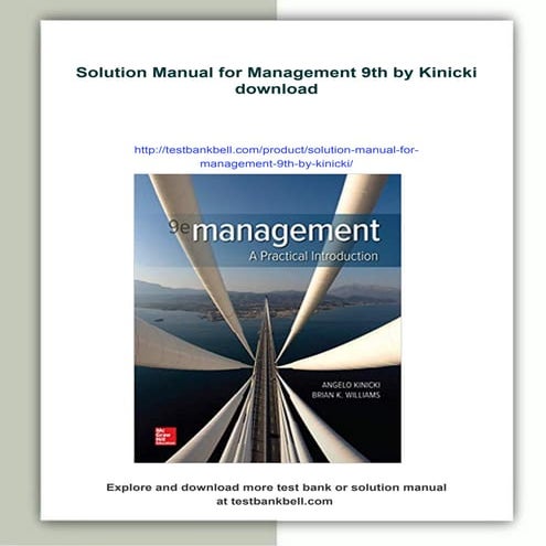 Solution Manual for Management 9th by Kinicki | PDF