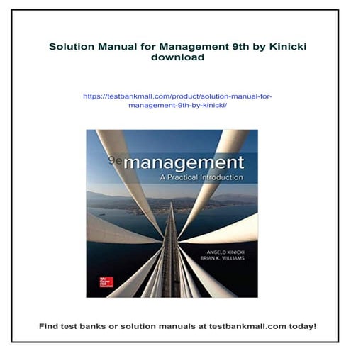 Solution Manual for Management 9th by Kinicki | PDF