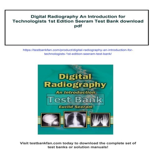 Digital Radiography An Introduction for Technologists 1st Edition ...