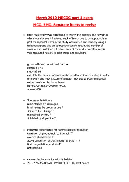 DR.Mona Part 1 MRCOG | PDF
