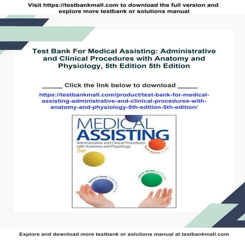 Test Bank For Medical Assisting: Administrative and Clinical Procedures ...