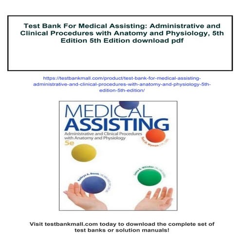 Test Bank For Medical Assisting: Administrative and Clinical Procedures ...