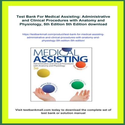 Test Bank For Medical Assisting: Administrative and Clinical Procedures ...