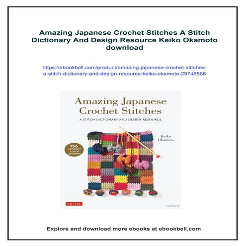 Amazing Japanese Crochet Stitches A Stitch Dictionary And Design ...