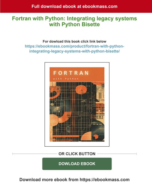 Fortran with Python: Integrating legacy systems with Python Bisette ... Fortran with Python: Integrating legacy systems with Python Bisette ...
